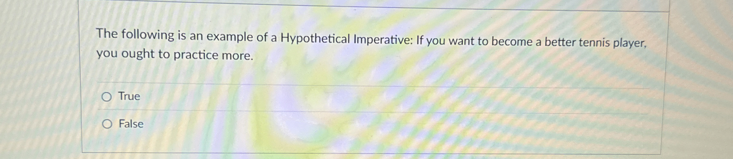 Solved The following is an example of a Hypothetical | Chegg.com