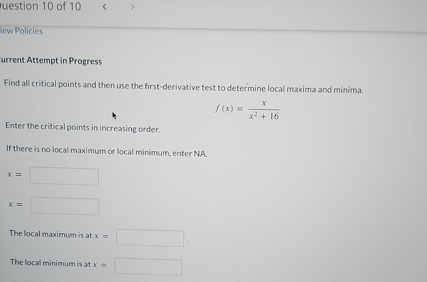 Solved urrent Attempt in Progress Find all critical points | Chegg.com