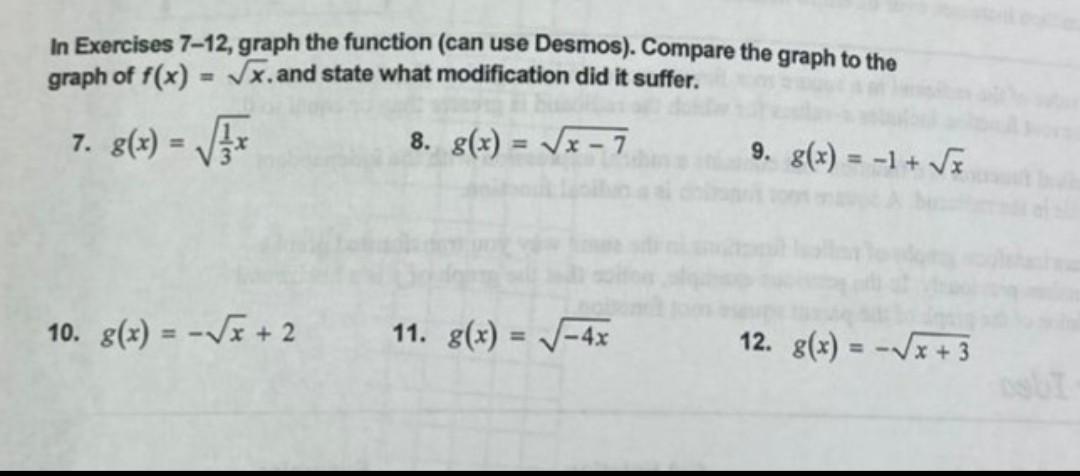 Solved In Exercises 7-12, graph the function (can use | Chegg.com