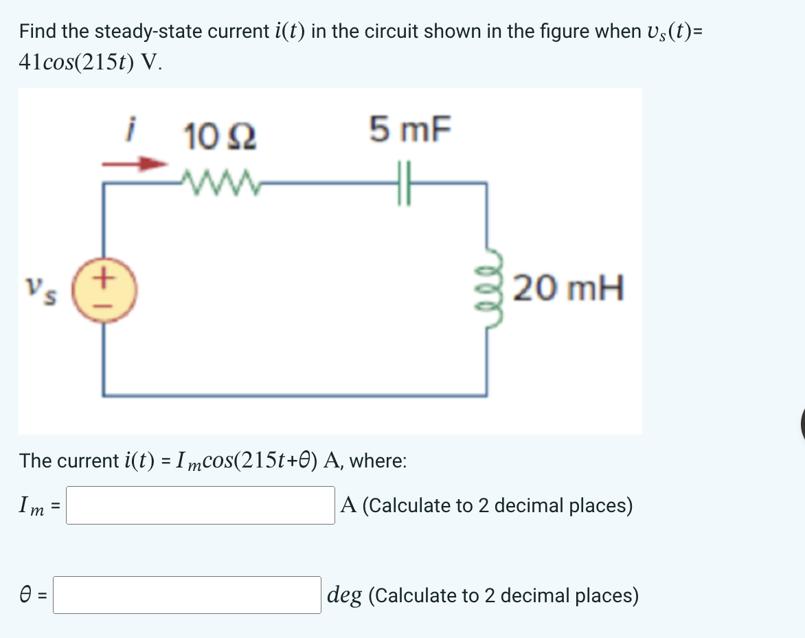 Solved Find the steady-state current i(t) ﻿in the circuit | Chegg.com