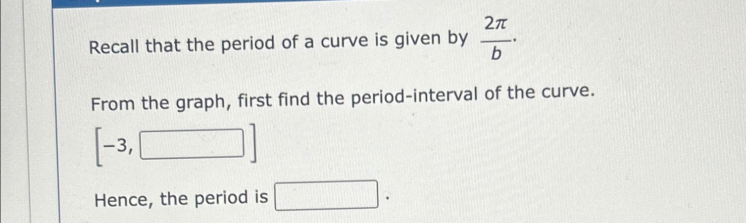 Recall that the period of a curve is given by | Chegg.com