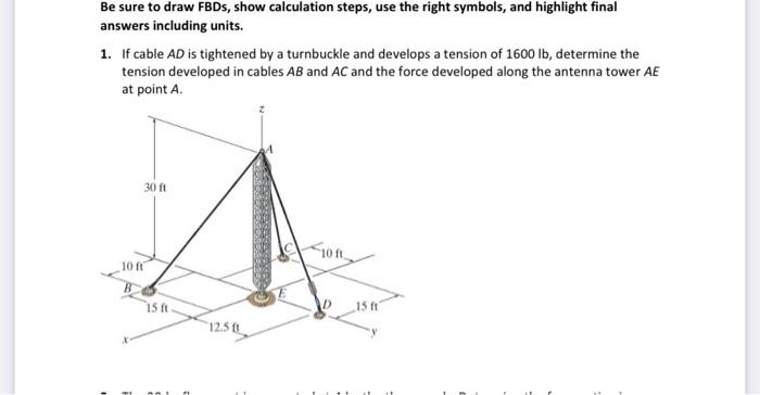 Solved Be sure to draw FBDs, show calculation steps, use the | Chegg.com