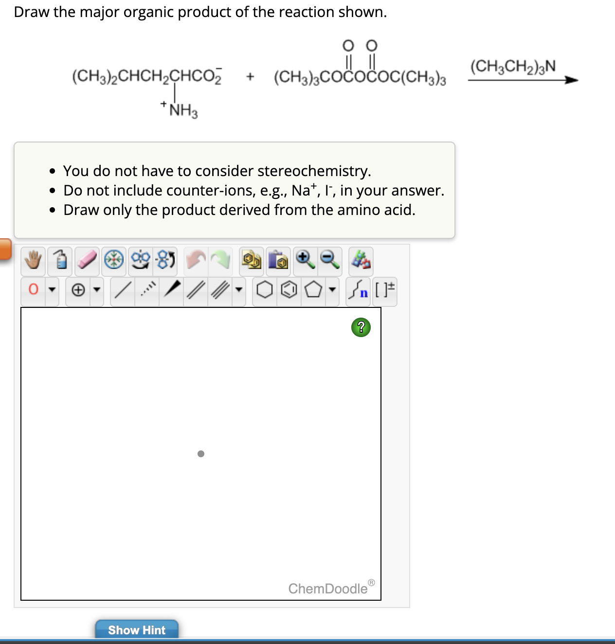 Draw the major organic product of the reaction | Chegg.com