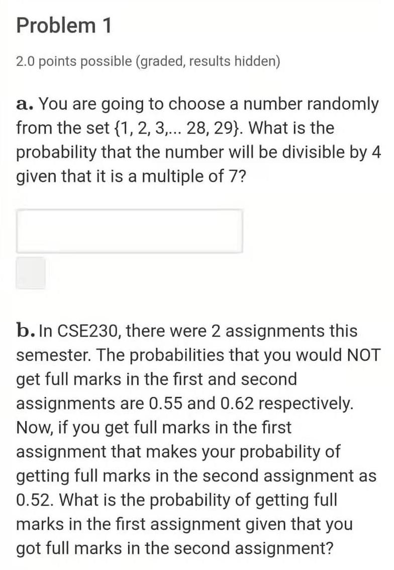 Solved Problem 1 2.0 points possible (graded, results | Chegg.com