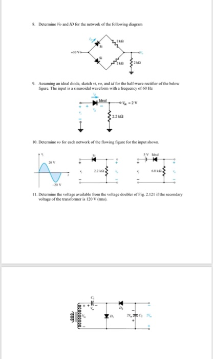 Solved & Determine Vo and ID for the network of the | Chegg.com Solved & Determine Vo and ID for the network of the | Chegg.com