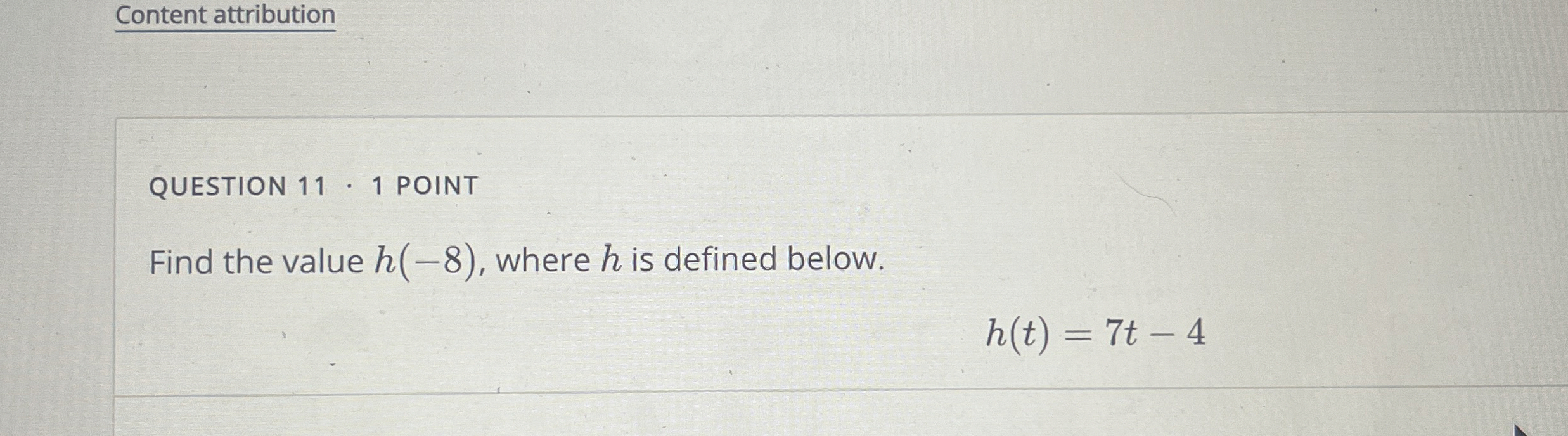 Solved Content attributionQUESTION 11 - 1 POINTFind the | Chegg.com Solved Content attributionQUESTION 11 - 1 POINTFind the | Chegg.com