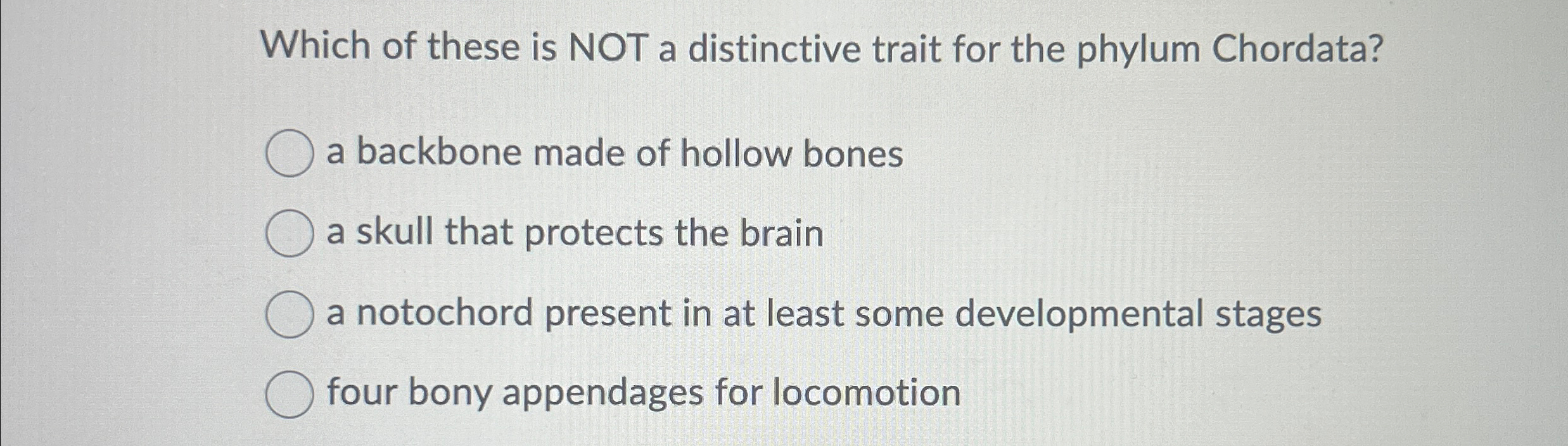 Solved Which of these is NOT a distinctive trait for the | Chegg.com