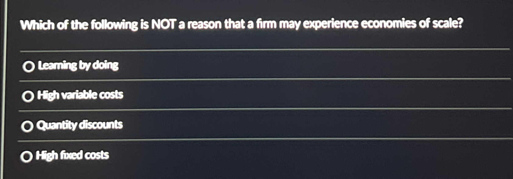 Solved Which of the following is NOT a reason that a firm | Chegg.com