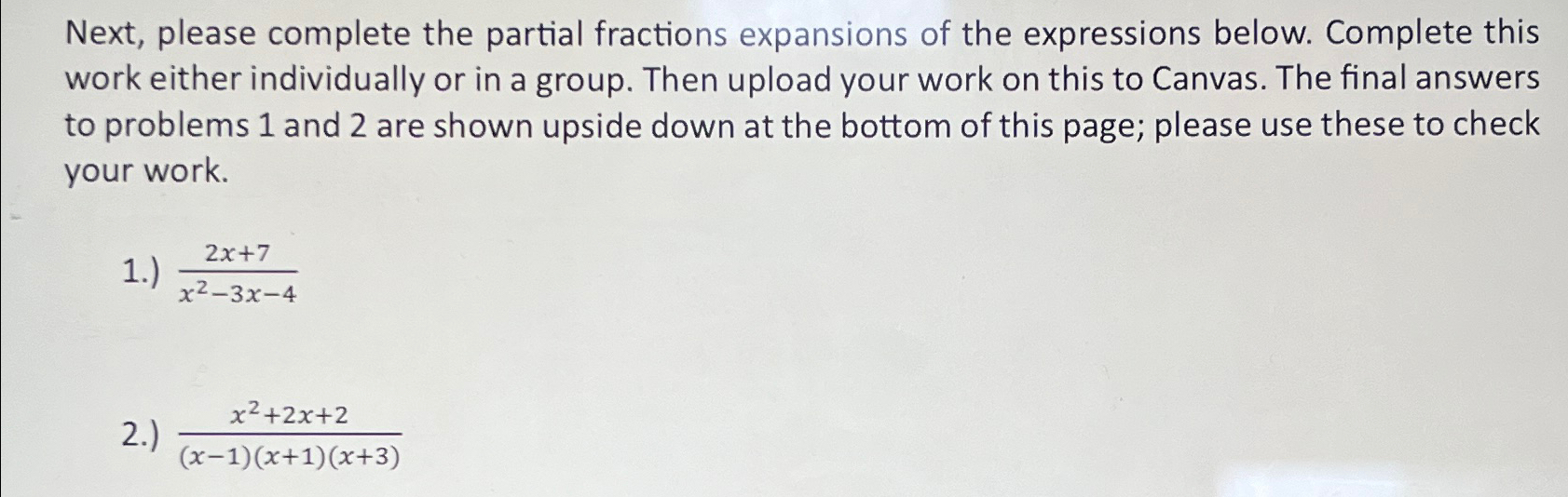 Solved Next, please complete the partial fractions | Chegg.com