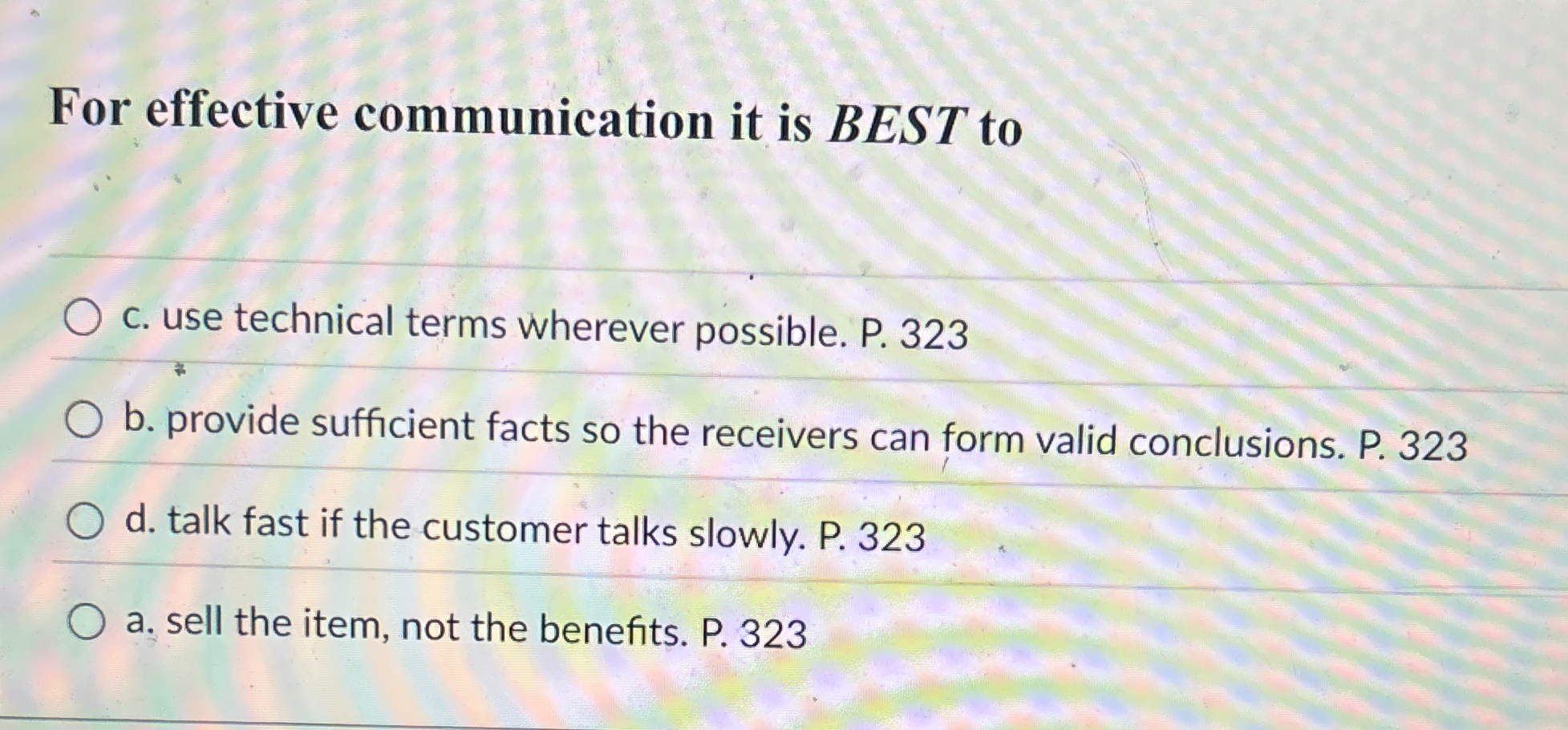 Solved For effective communication it is BEST toc. ﻿use | Chegg.com
