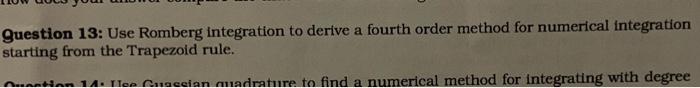 Solved Question 13: Use Romberg integration to derive a | Chegg.com