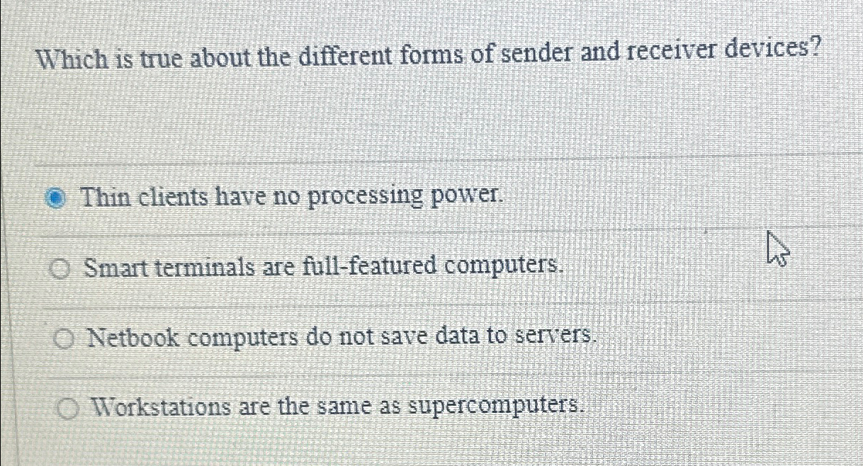 Solved Which is true about the different forms of sender and | Chegg.com
