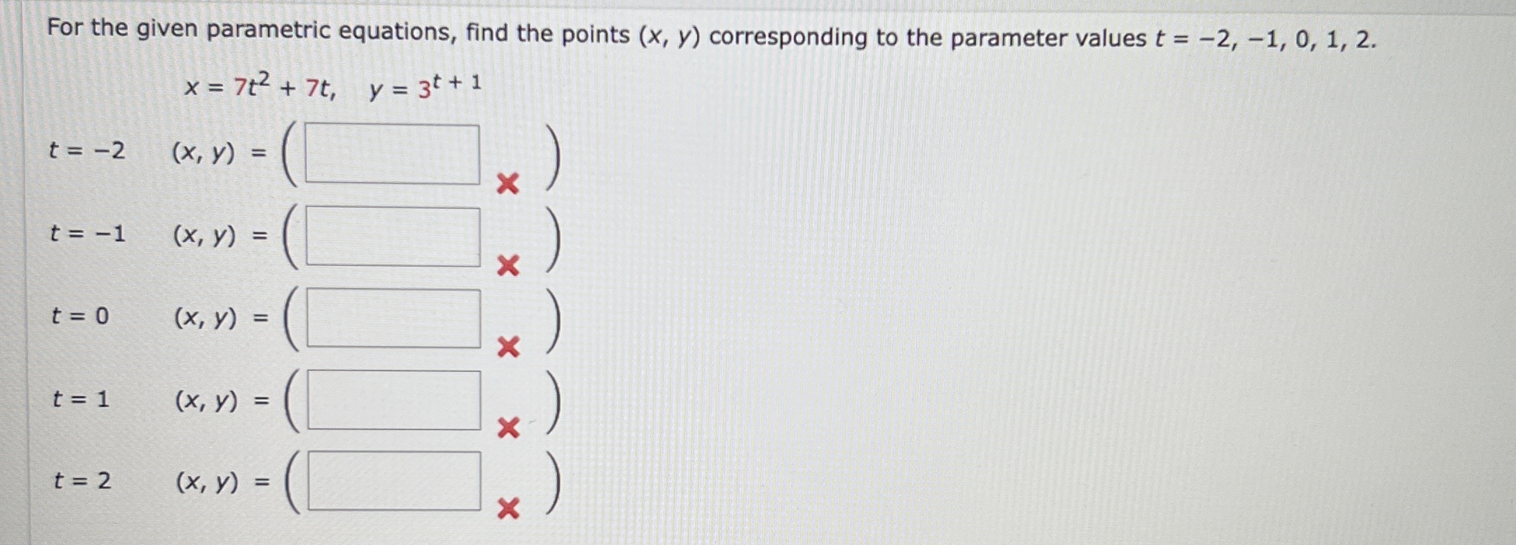 Solved For the given parametric equations, find the points | Chegg.com