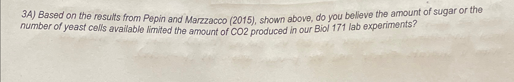 Solved 3A) ﻿Based on the results from Pepin and Marzzacco | Chegg.com