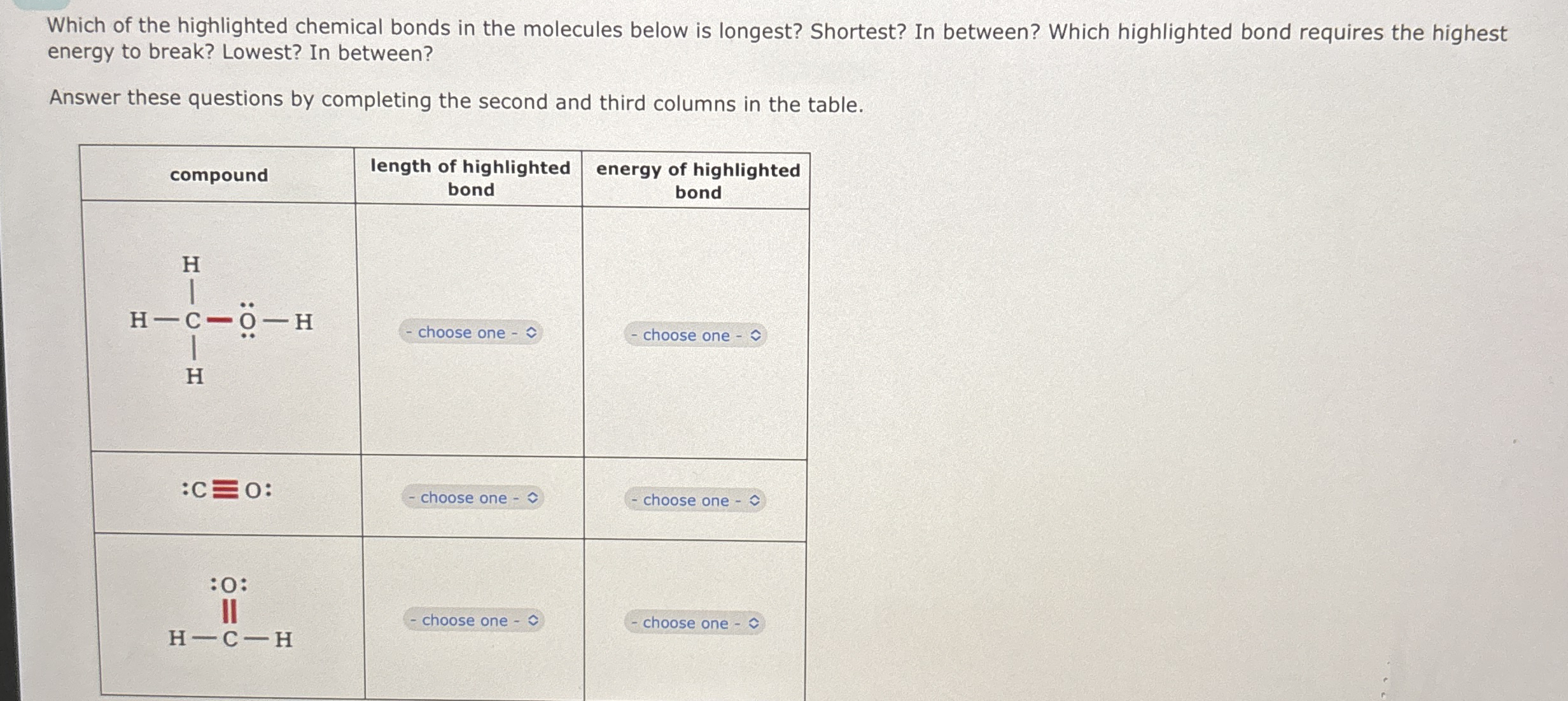 Solved Which of the highlighted chemical bonds in the | Chegg.com