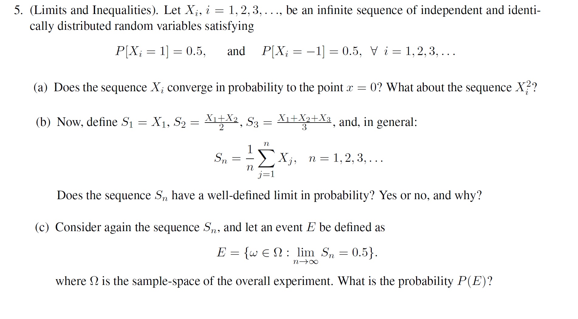 Solved (Limits ﻿and Inequalities). ﻿Let xi,i=1,2,3,dots, | Chegg.com