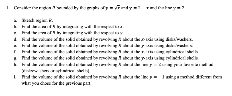 Solved Consider the region R bounded by the graphs of | Chegg.com