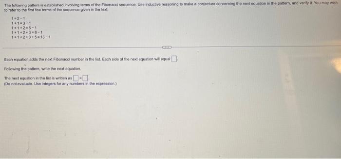 Solved The folowing patters is establisted involving thems | Chegg.com