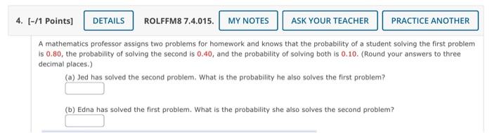 Solved A mathematics professor assigns two problems for | Chegg.com