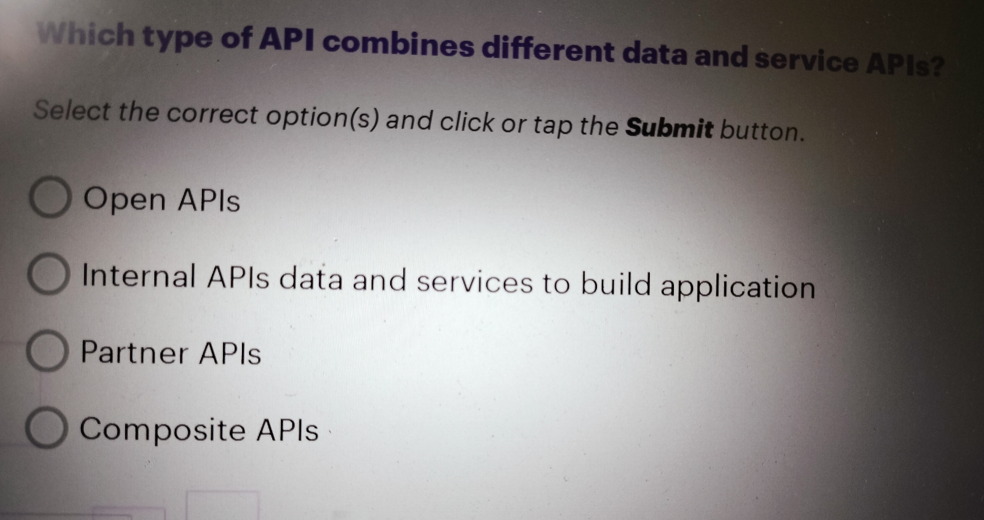 Which type of API combines different data and service | Chegg.com