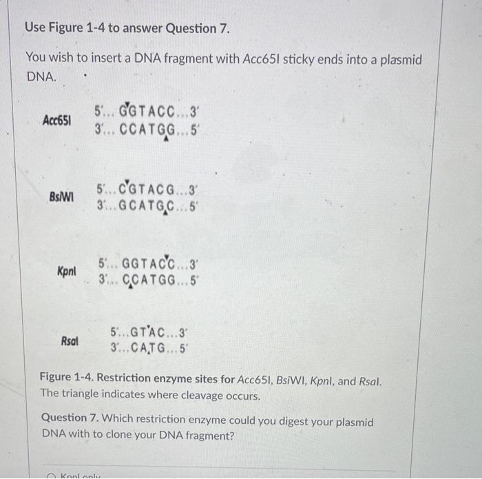 Solved Use Figure 1-4 to answer Question 7. You wish to | Chegg.com