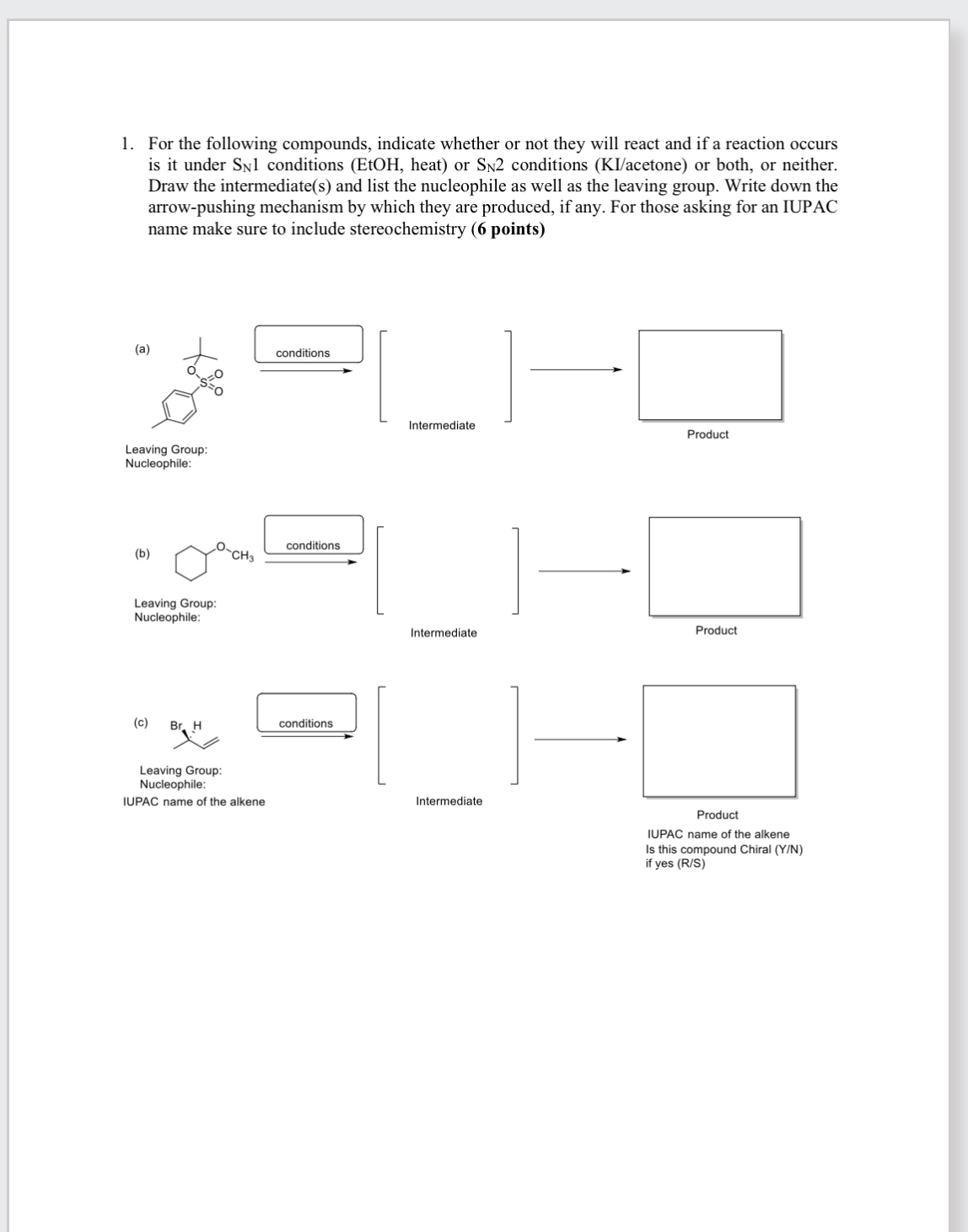 Solved For the following compounds, indicate whether or not | Chegg.com