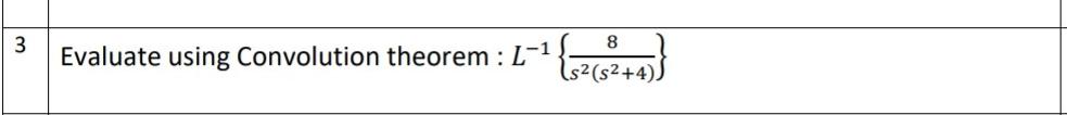 Solved 3 Evaluate using Convolution theorem: L-¹ 8 (s² | Chegg.com