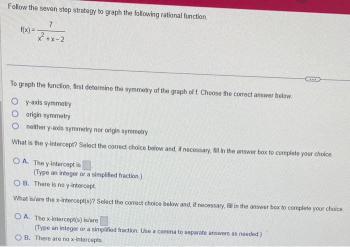 Solved Follow the seven step strategy to graph the following | Chegg.com