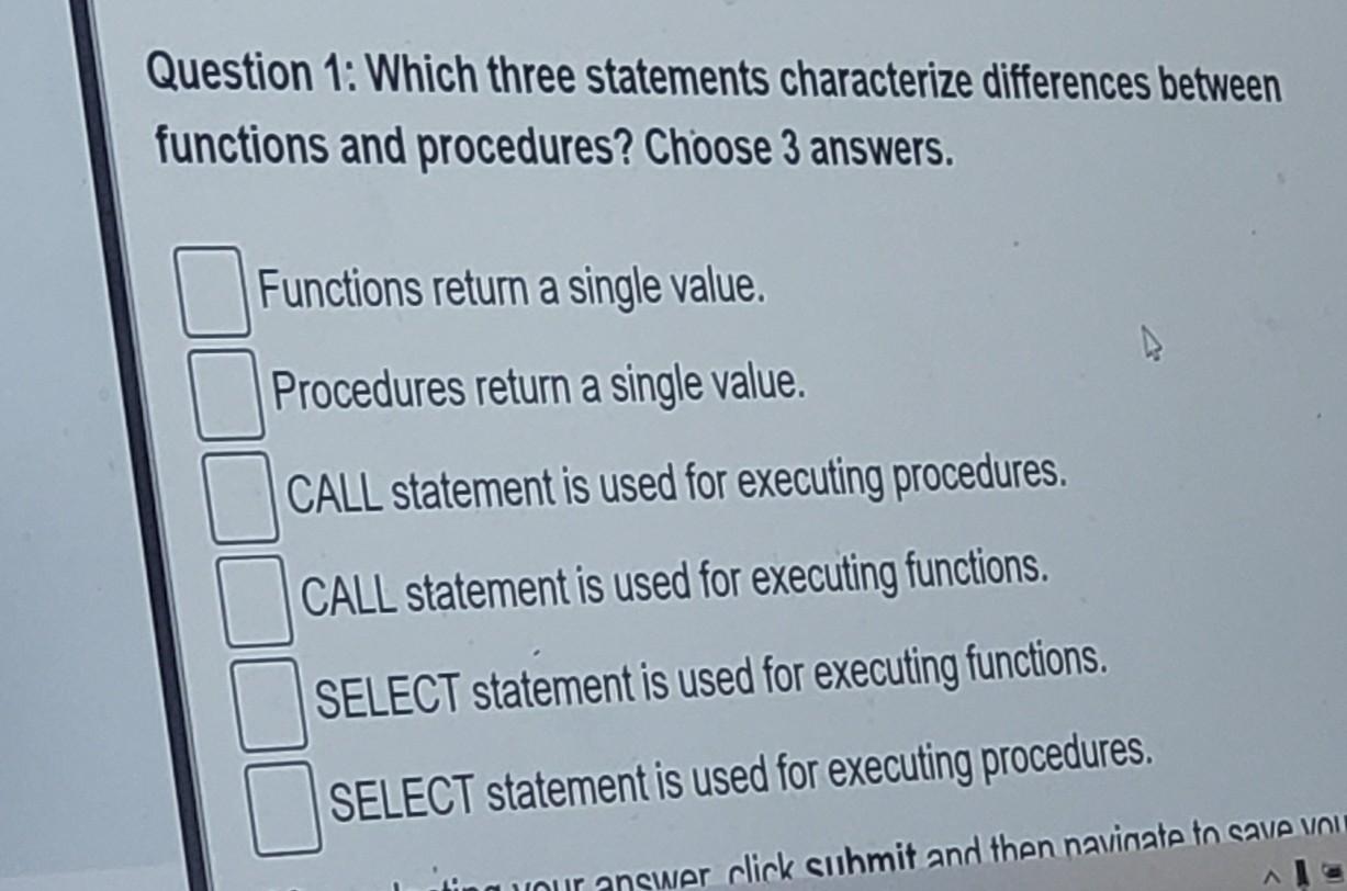 Solved Question 1: Which three statements characterize | Chegg.com