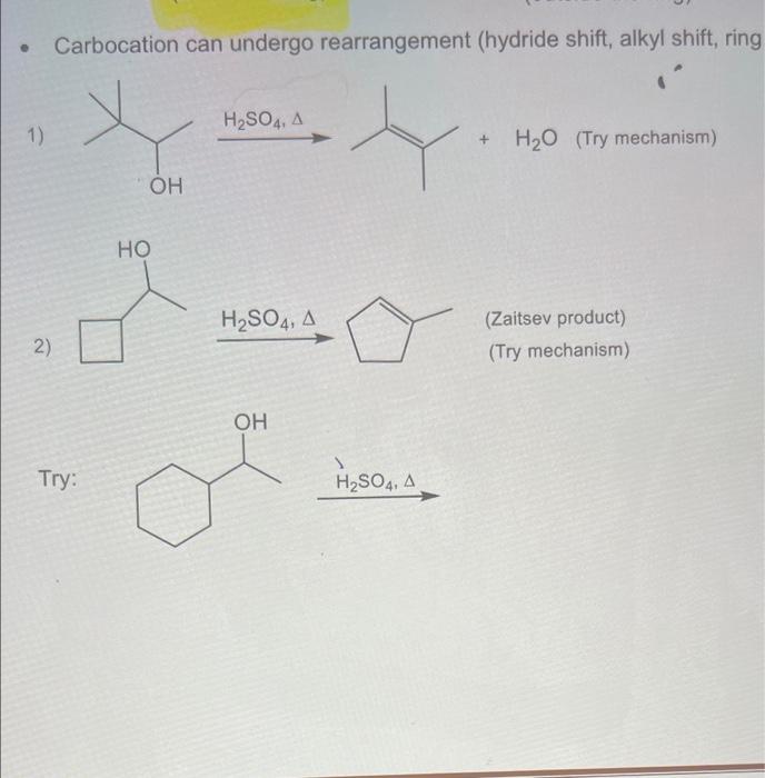 Solved • Carbocation can undergo rearrangement (hydride | Chegg.com