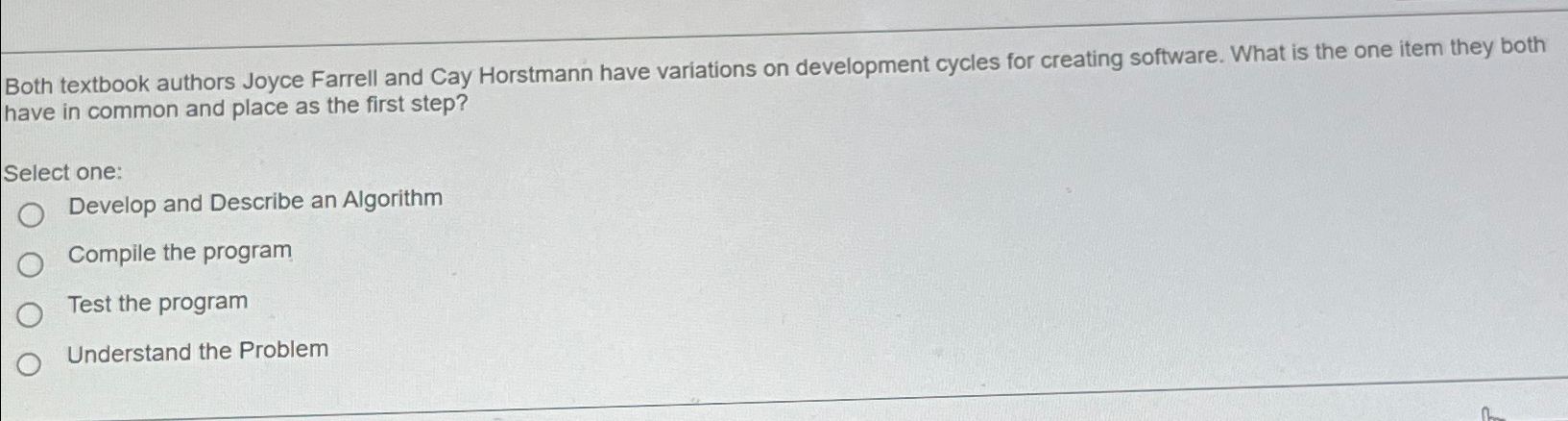 Solved Both textbook authors Joyce Farrell and Cay Horstmann | Chegg.com