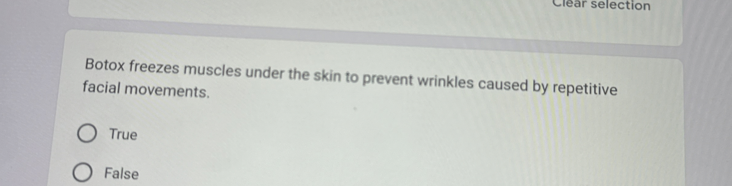 Solved Botox freezes muscles under the skin to prevent | Chegg.com
