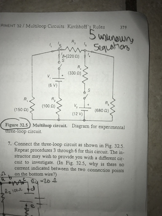 Solved 379 ERIMENT 32/ Multiloop Circuits: Kirchhoff's Rules | Chegg.com