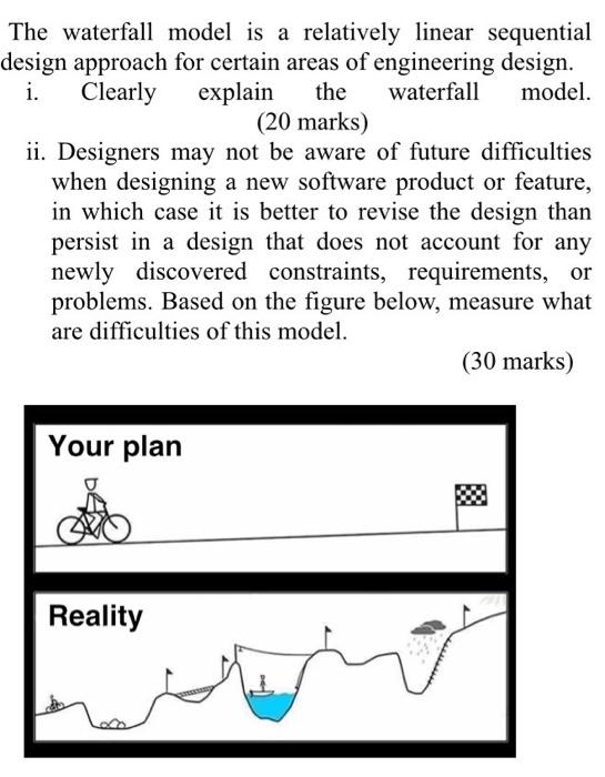 Solved The waterfall model is a relatively linear sequential | Chegg.com