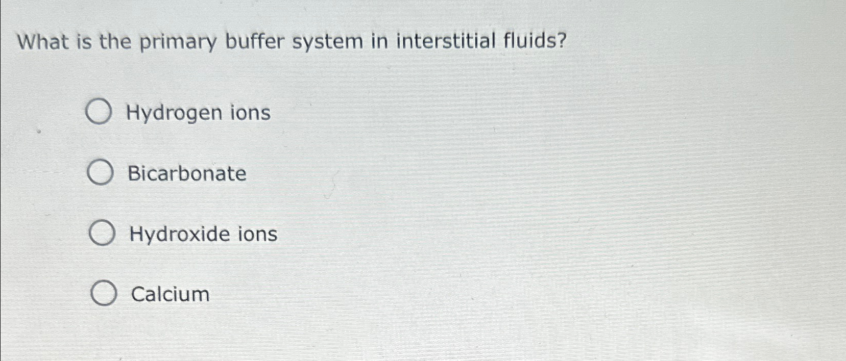Solved What is the primary buffer system in interstitial | Chegg.com