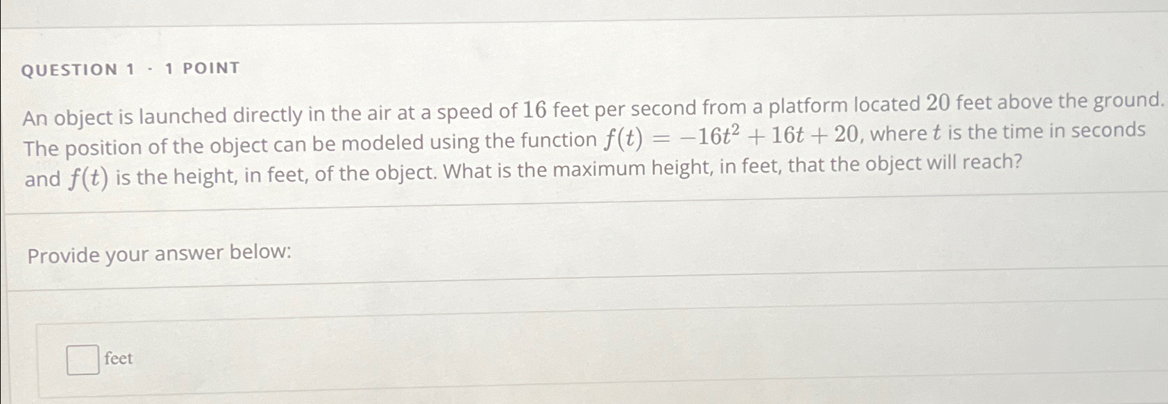 Solved Question 1 1 ﻿pointan Object Is Launched Directly 
