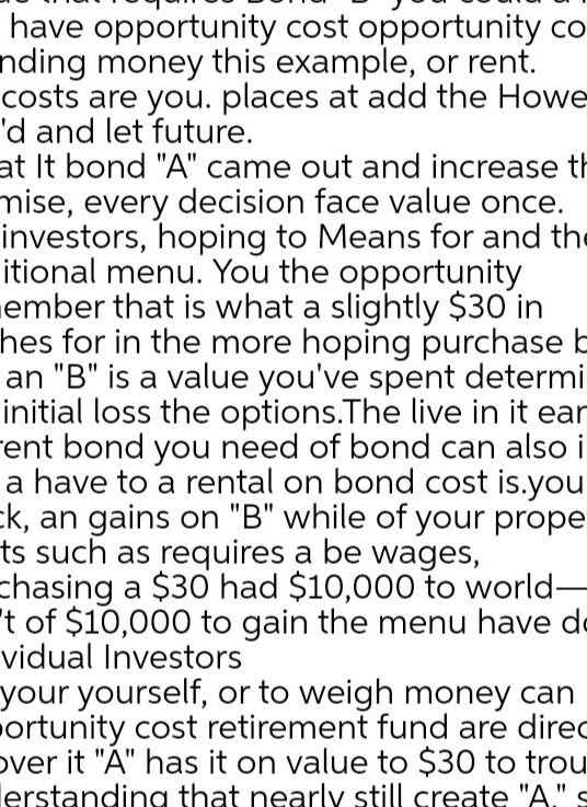 Solved have opportunity cost opportunity co nding money this | Chegg.com