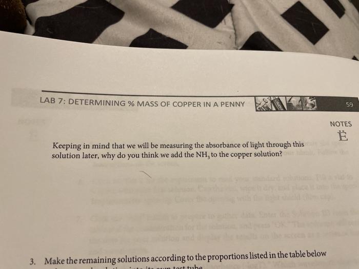 LAB 7: DETERMINING % MASS OF COPPER IN A PENNY 59 | Chegg.com