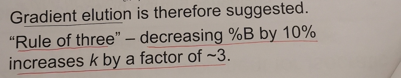Solved Gradient elution is therefore suggested."Rule of | Chegg.com