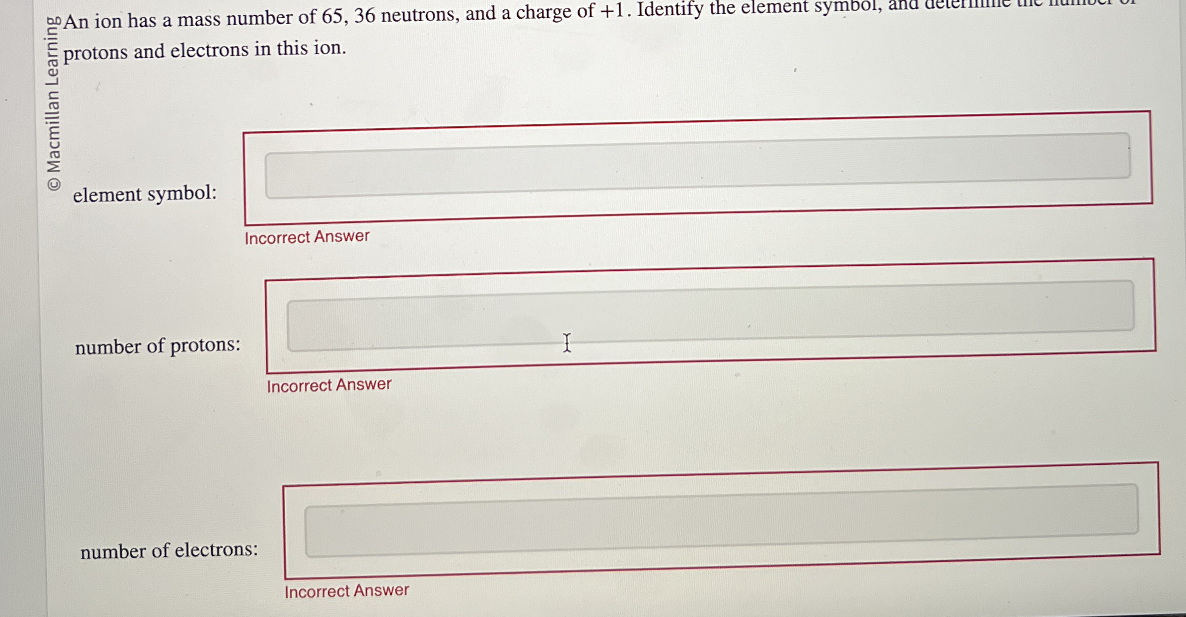 Solved ?sub∞ ﻿An ion has a mass number of 65,36 ﻿neutrons, | Chegg.com