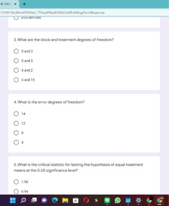 Solved Day Monday Tuesday Wednesday Thursday. Friday. 8:00 | Chegg.com