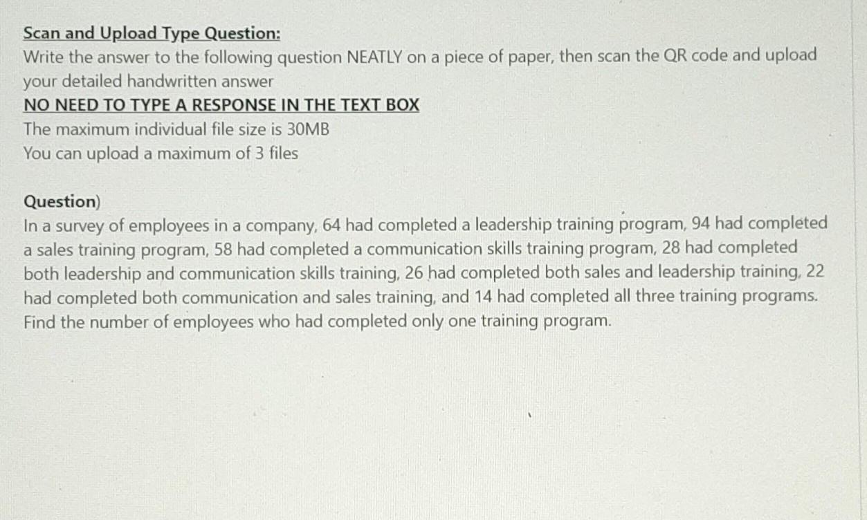 Solved Scan and Upload Type Question: Write the answer to | Chegg.com
