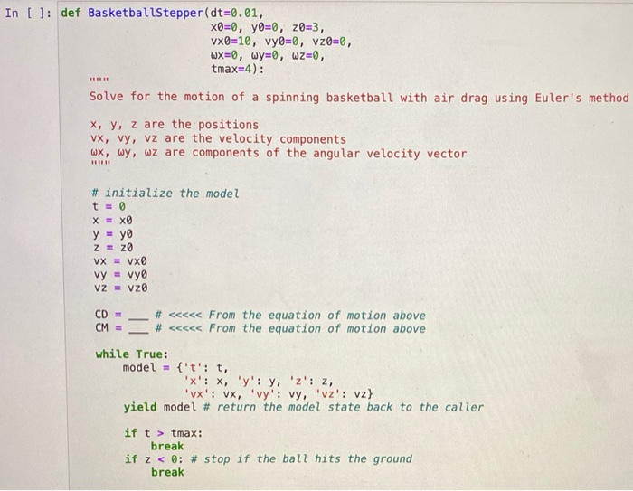 Solved jupyter notebooks please. fill blanks for CD and CM | Chegg.com