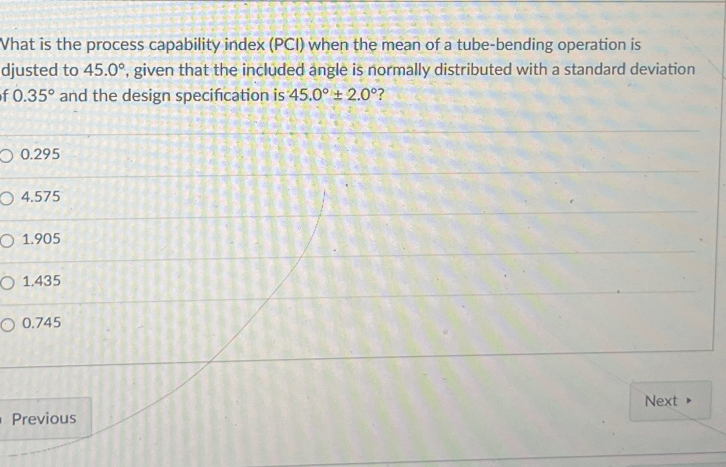Solved What is the process capability index ( ﻿PCI when the | Chegg.com