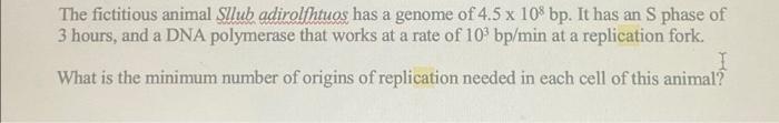 Solved The fictitious animal Sllub adirolfhtuos has a genome | Chegg.com