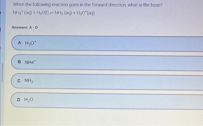 Solved When the following reaction goes in the forward | Chegg.com