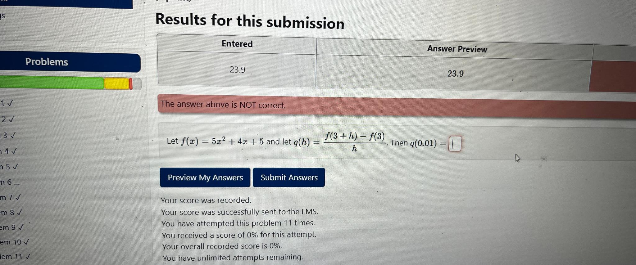 Solved Results for this submission\table[[Entered,Answer | Chegg.com