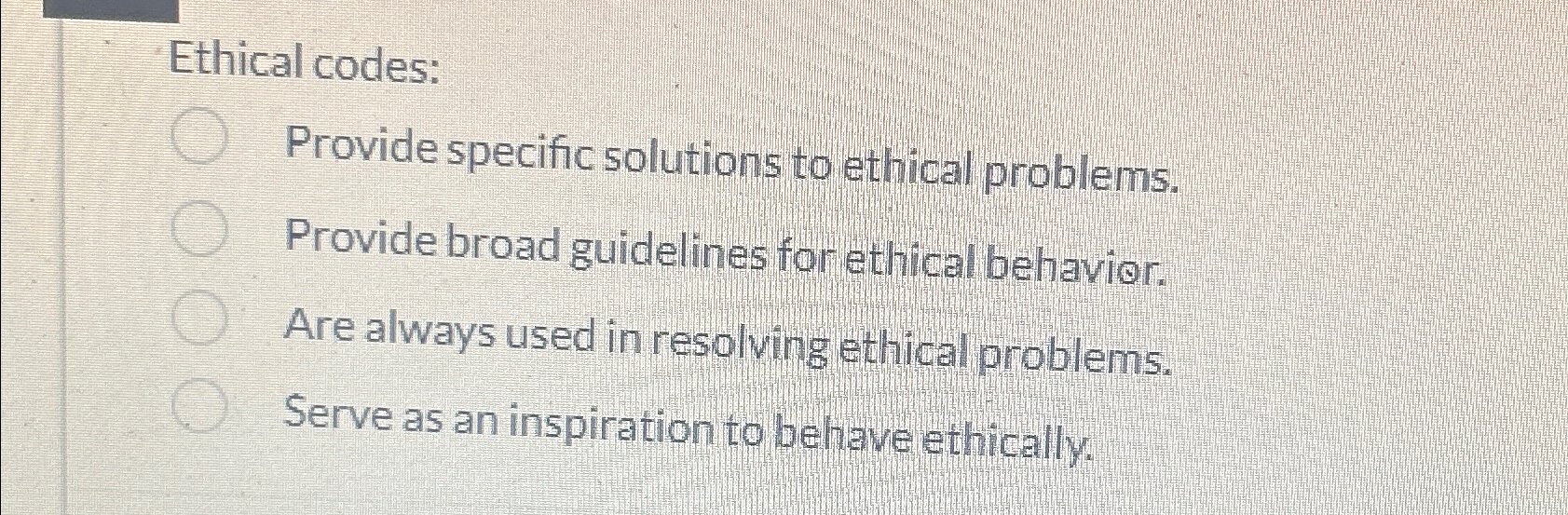 Solved Ethical codes:Provide specific solutions to ethical | Chegg.com