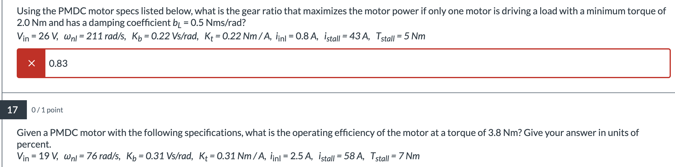 Solved Given a PMDC motor with the following specifications, | Chegg.com Solved Given a PMDC motor with the following specifications, | Chegg.com