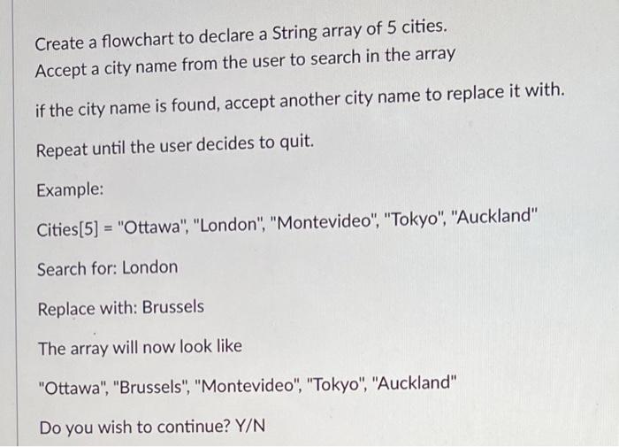 Solved Create a flowchart to declare a String array of 5 | Chegg.com